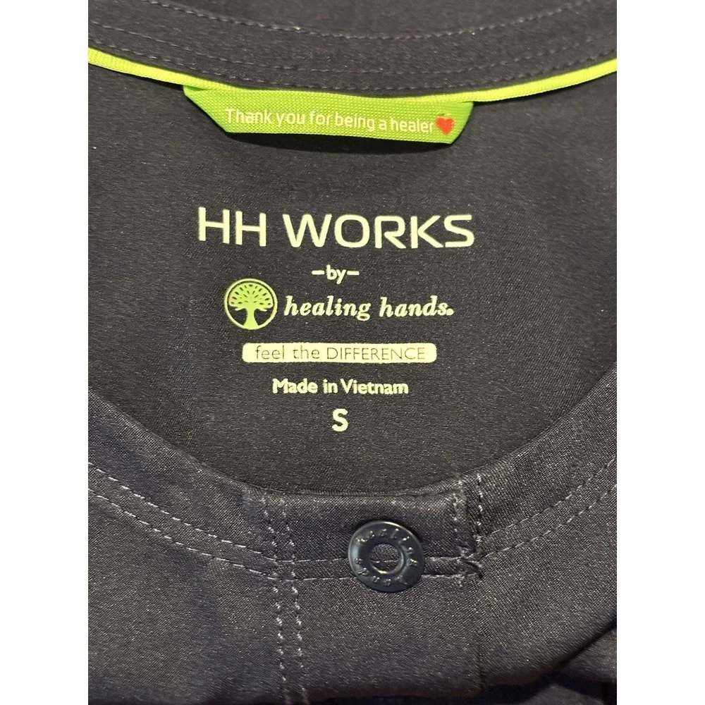 healing hands | Tops | Healing Hands Purple Label Womens S Blue Snap ...